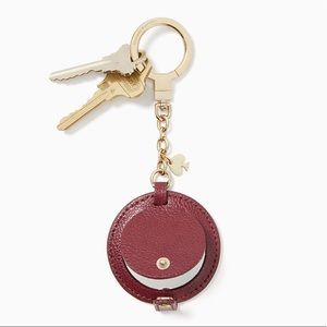 kate spade | Accessories | Kate Spade Circle Mirror Leather Keychain ...